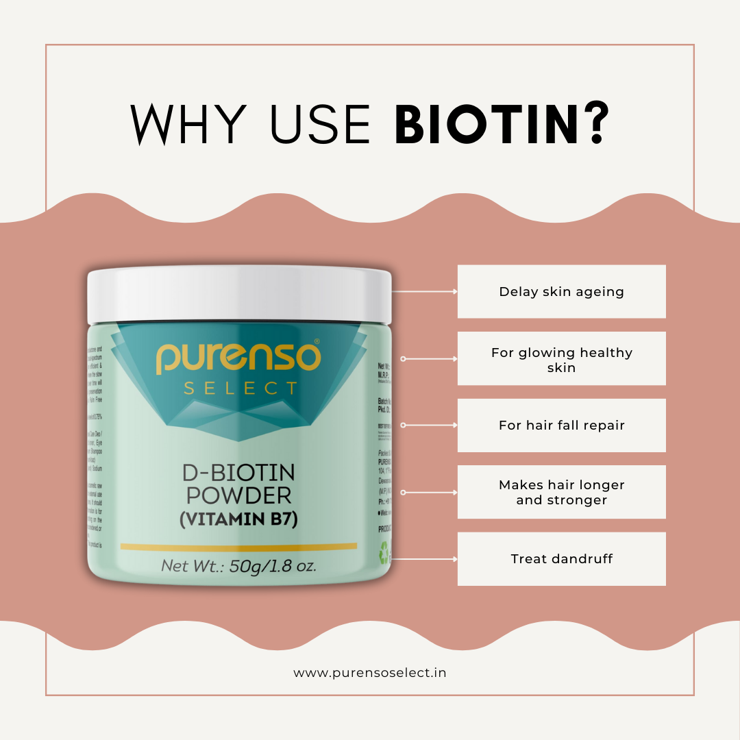 D-Biotin Powder (Vitamin B7) - Buy Now Online In India at Purenso Select