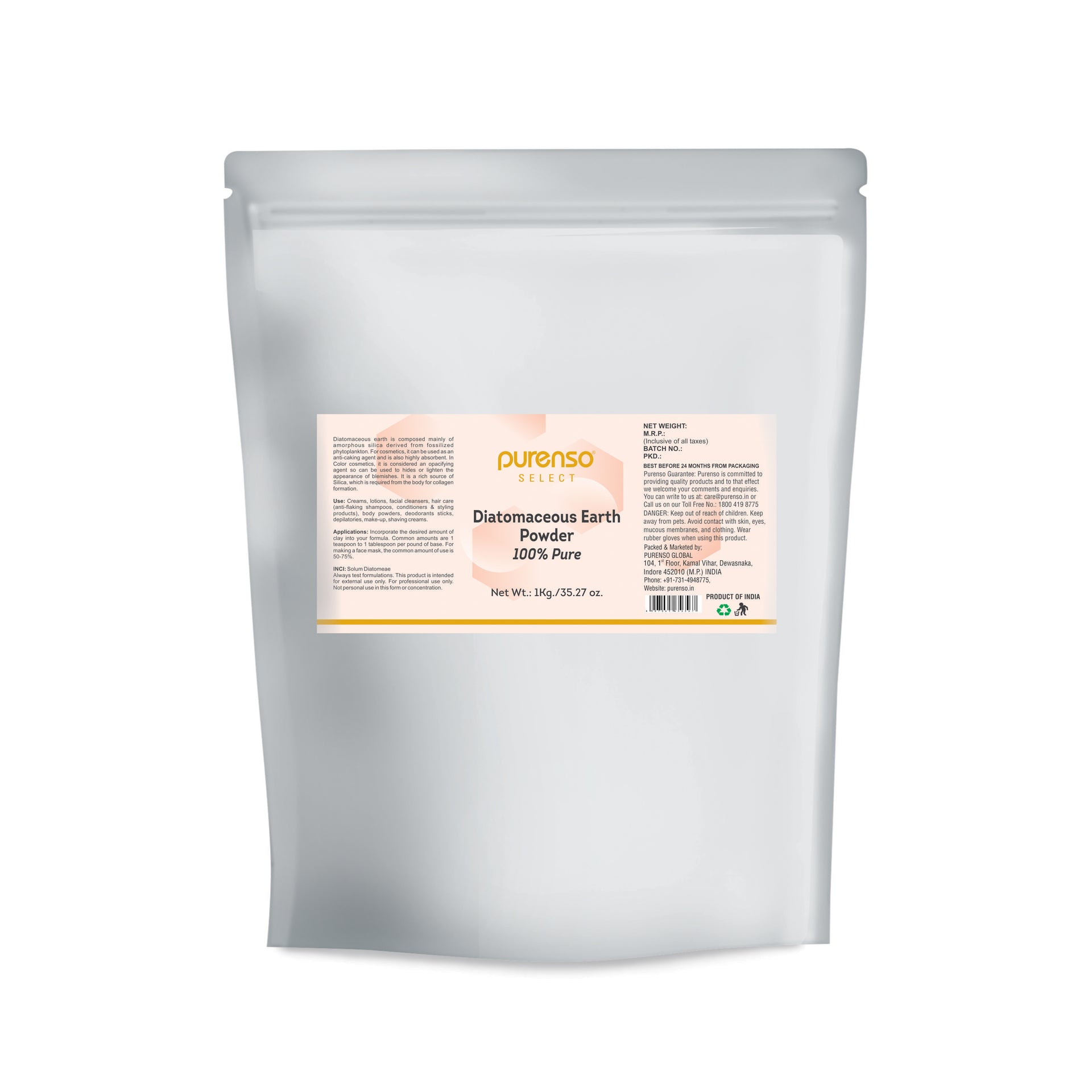 Buy Online Diatomaceous Earth Powder in India - Purenso Select