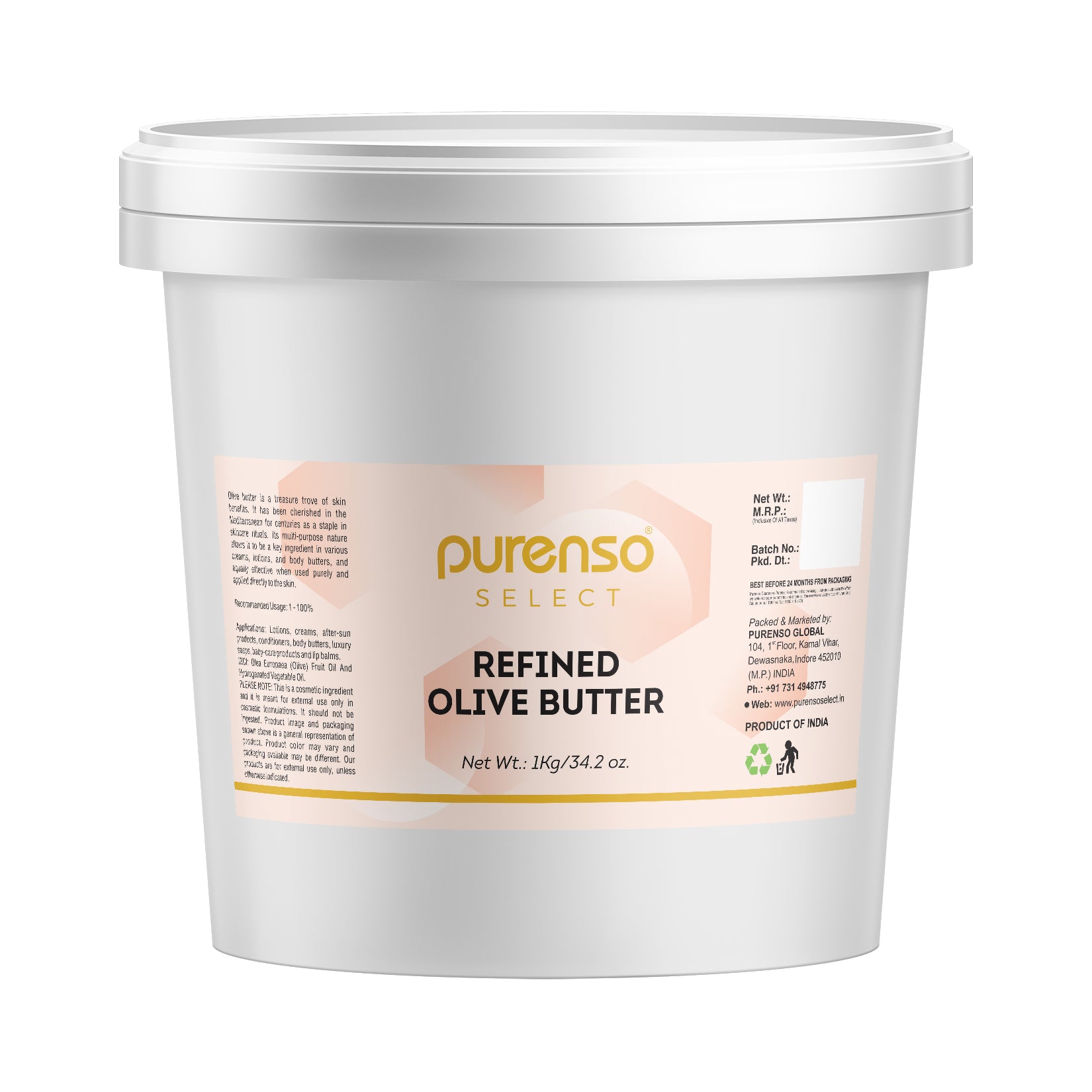 Buy Bulk Online Refined Olive Butter in India – Purenso Select